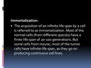 Characterstics of transformed cells | PPTX