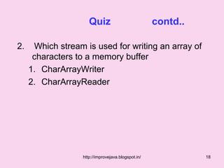 Character stream classes .52 | Programming Languages | Computing