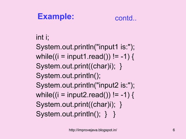 Character stream classes .52 | Programming Languages | Computing
