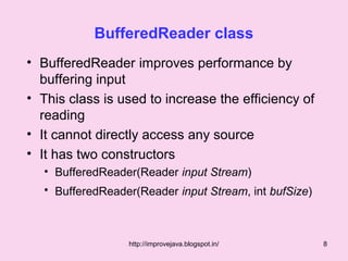Character stream classes .52 | Programming Languages | Computing