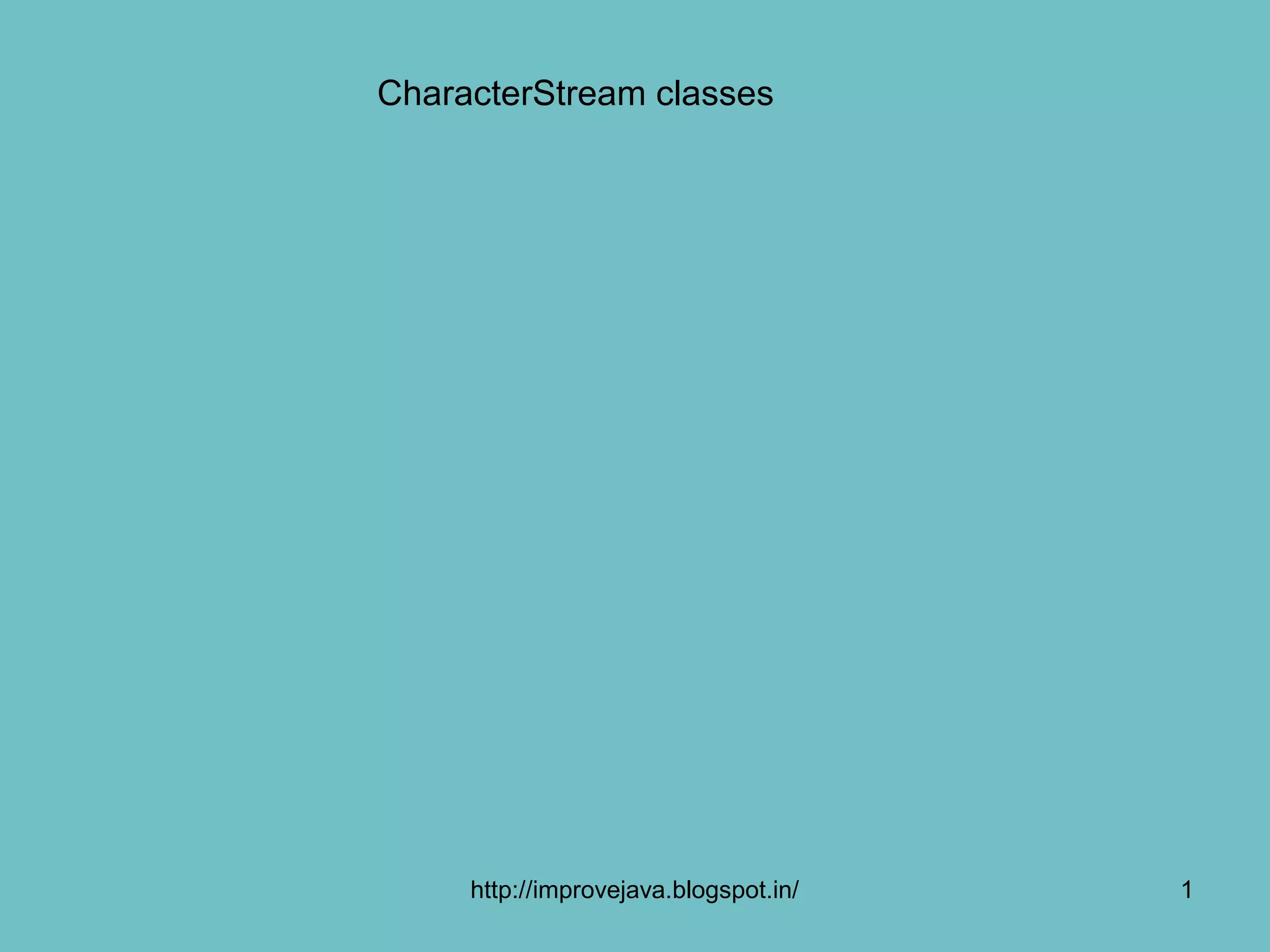 Character stream classes introd .51