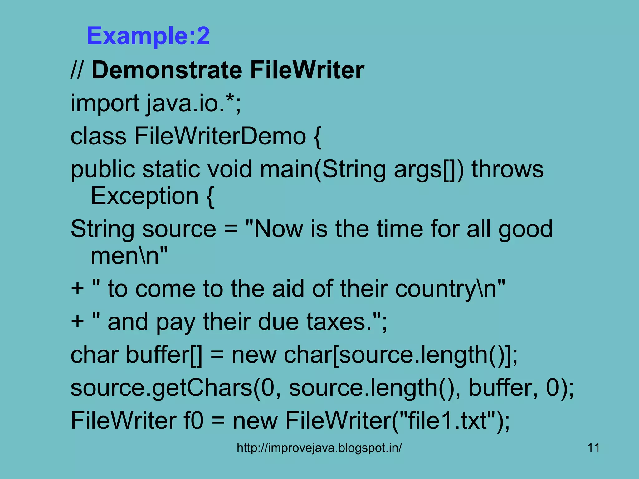 Character stream classes introd .51