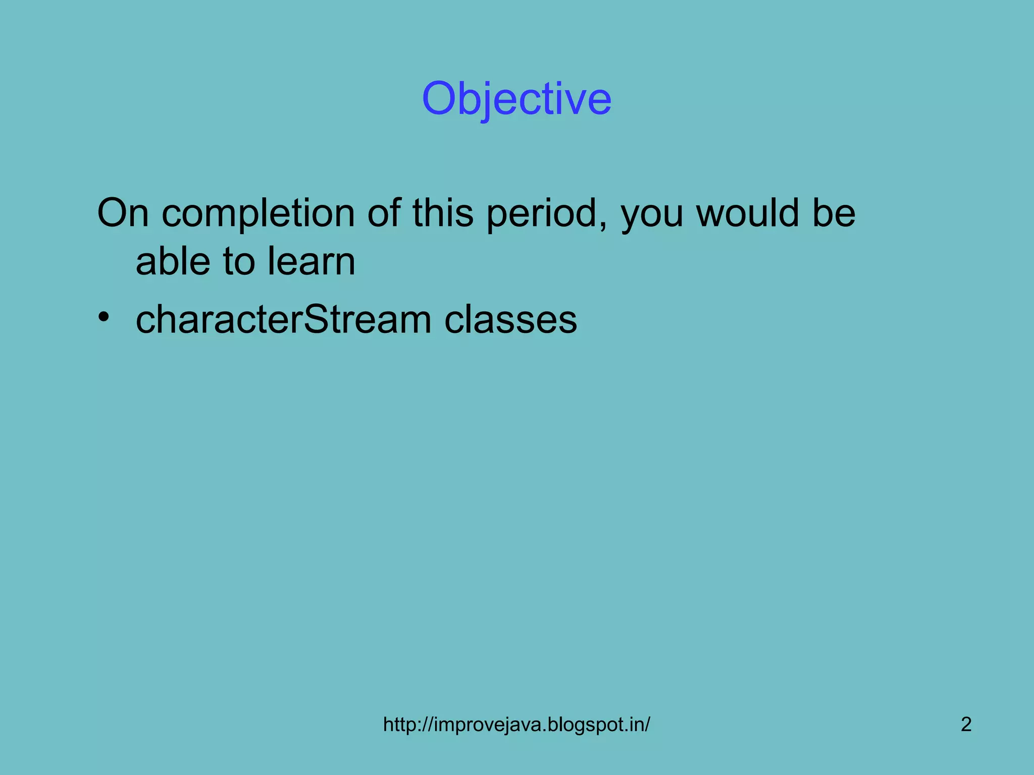 Character stream classes introd .51