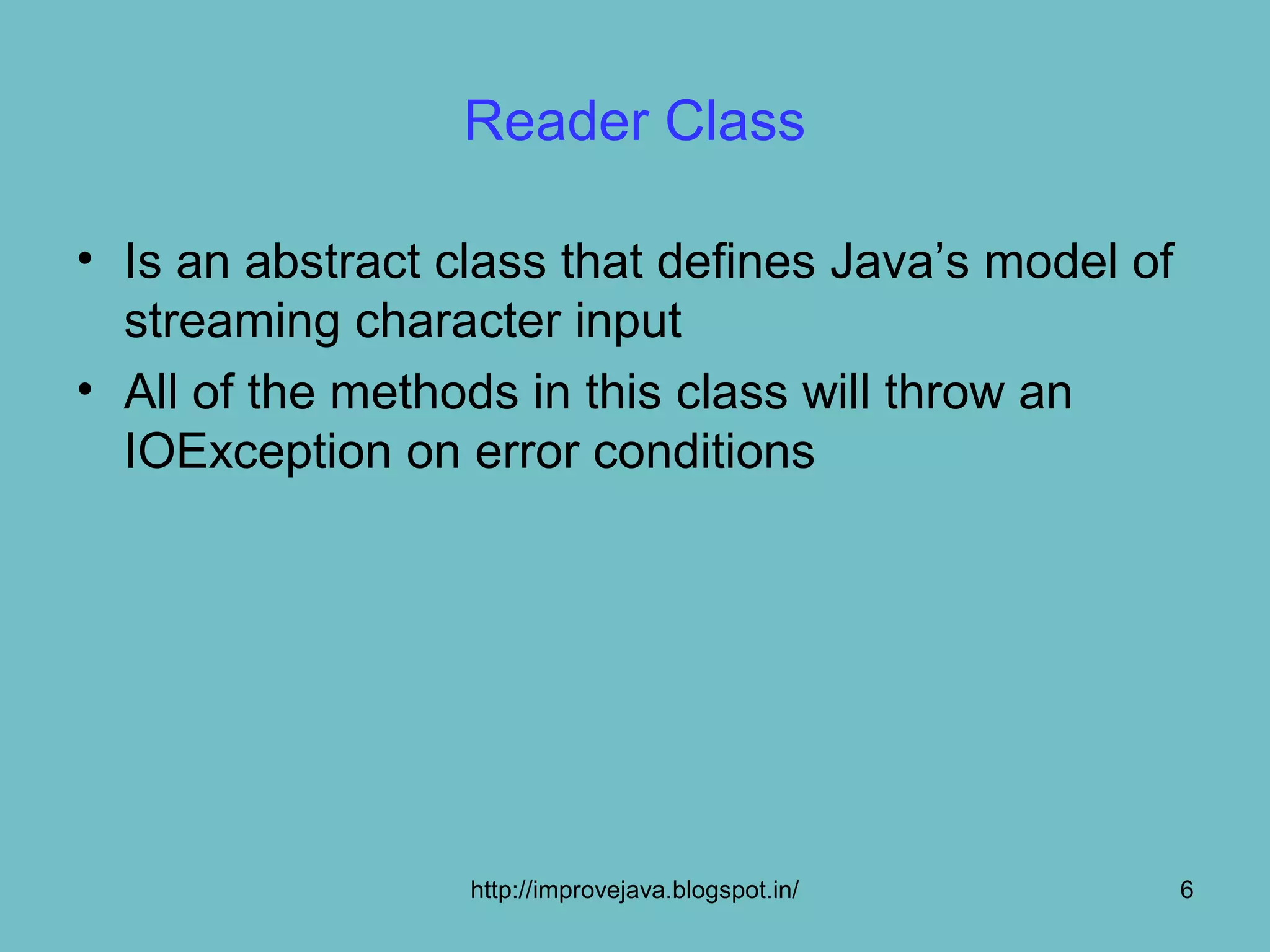 Character stream classes introd .51