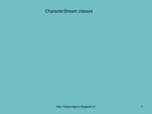 Character stream classes introd .51