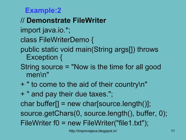 Character stream classes introd .51