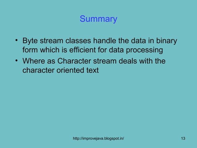 Character stream classes introd .51