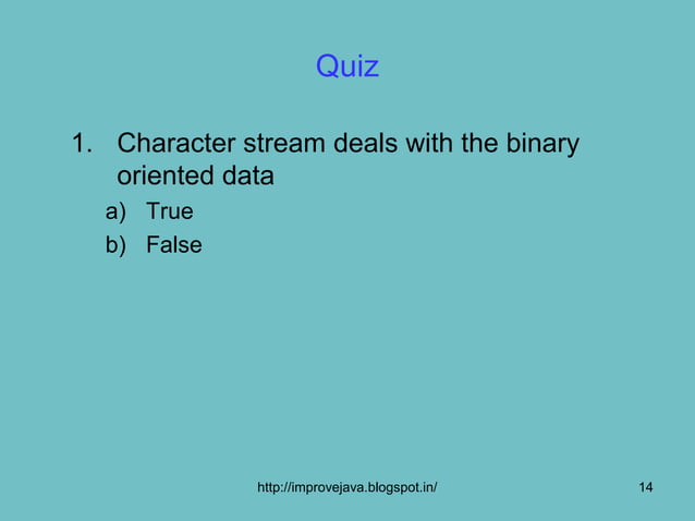 Character stream classes introd .51