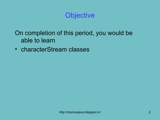 Character stream classes introd .51