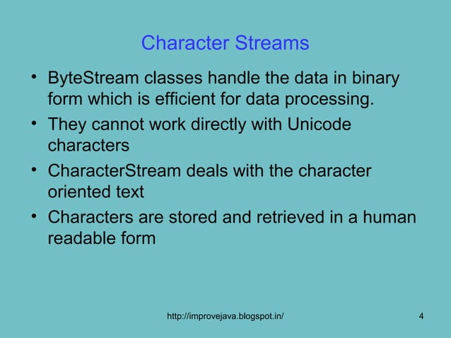 Character stream classes introd .51