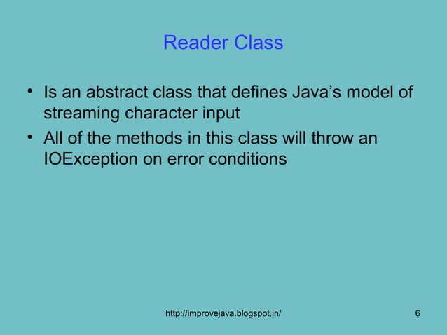 Character stream classes introd .51