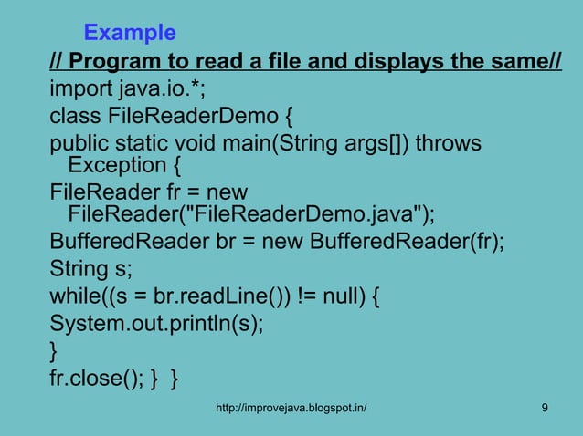 Character stream classes introd .51