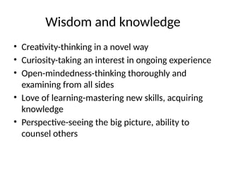 character strengths and its classification in positive psychology | PPTX