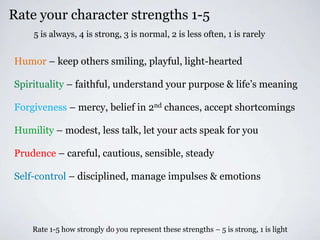 Character strengths in storytelling by calongne | PPT