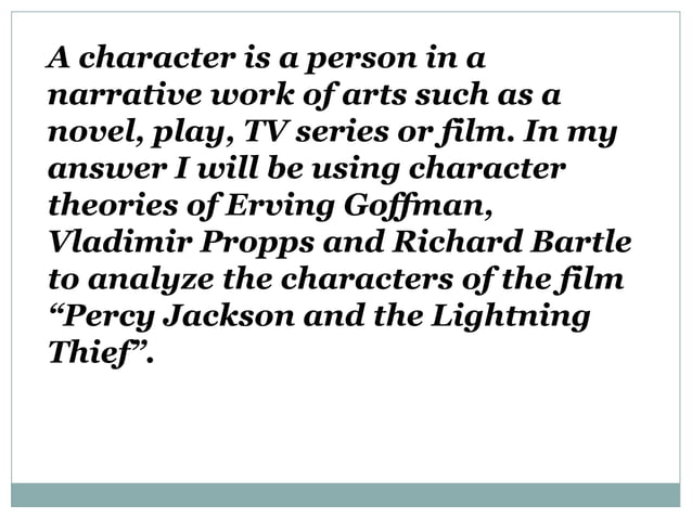 Character theories | PPT