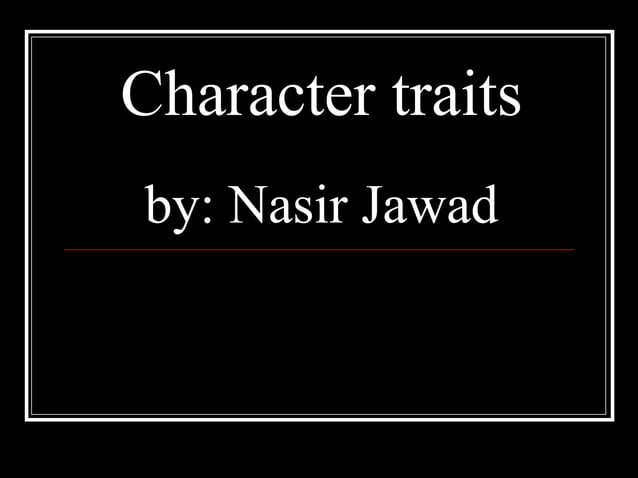 Character traits | PPT