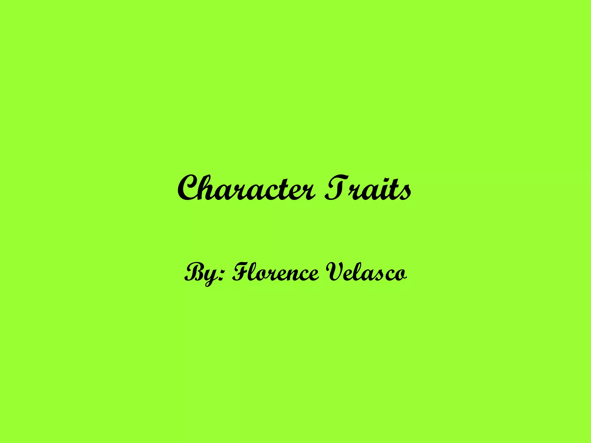 Character Traits | PPT