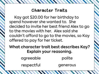 Teaching Character Traits Slideshow | PDF