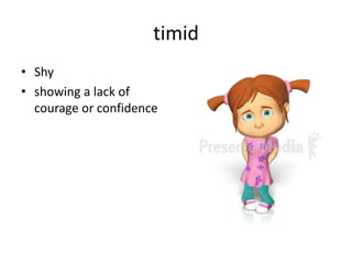 Character traits vocabulary | PPTX