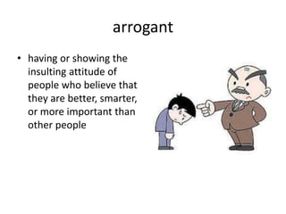 Character traits vocabulary | PPTX