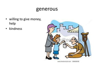 Character traits vocabulary | PPTX