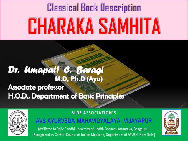 Classical Book Description - CHARAKA SAMHITA | PPT