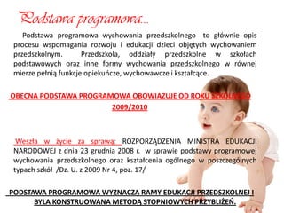 Charakterystyka nowej podstawy programowej zadanie i | PPTX | Daycare and Pre-School | Parenting