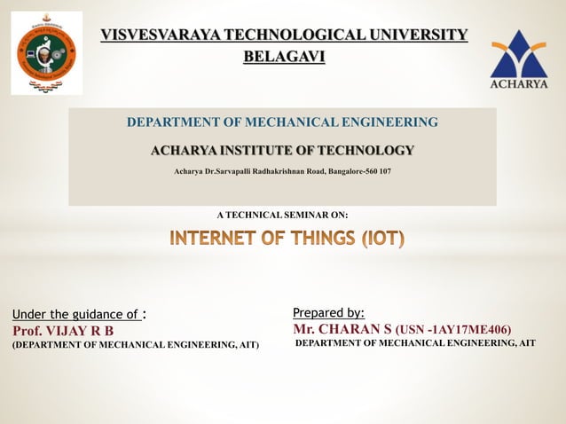 Internet of things (IOT) Presentation-PPT | PPTX