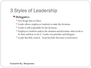 Charasmatic leadership, transformational leadership and leader styles | PPT