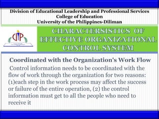 Charateristics of effective control system | PPTX