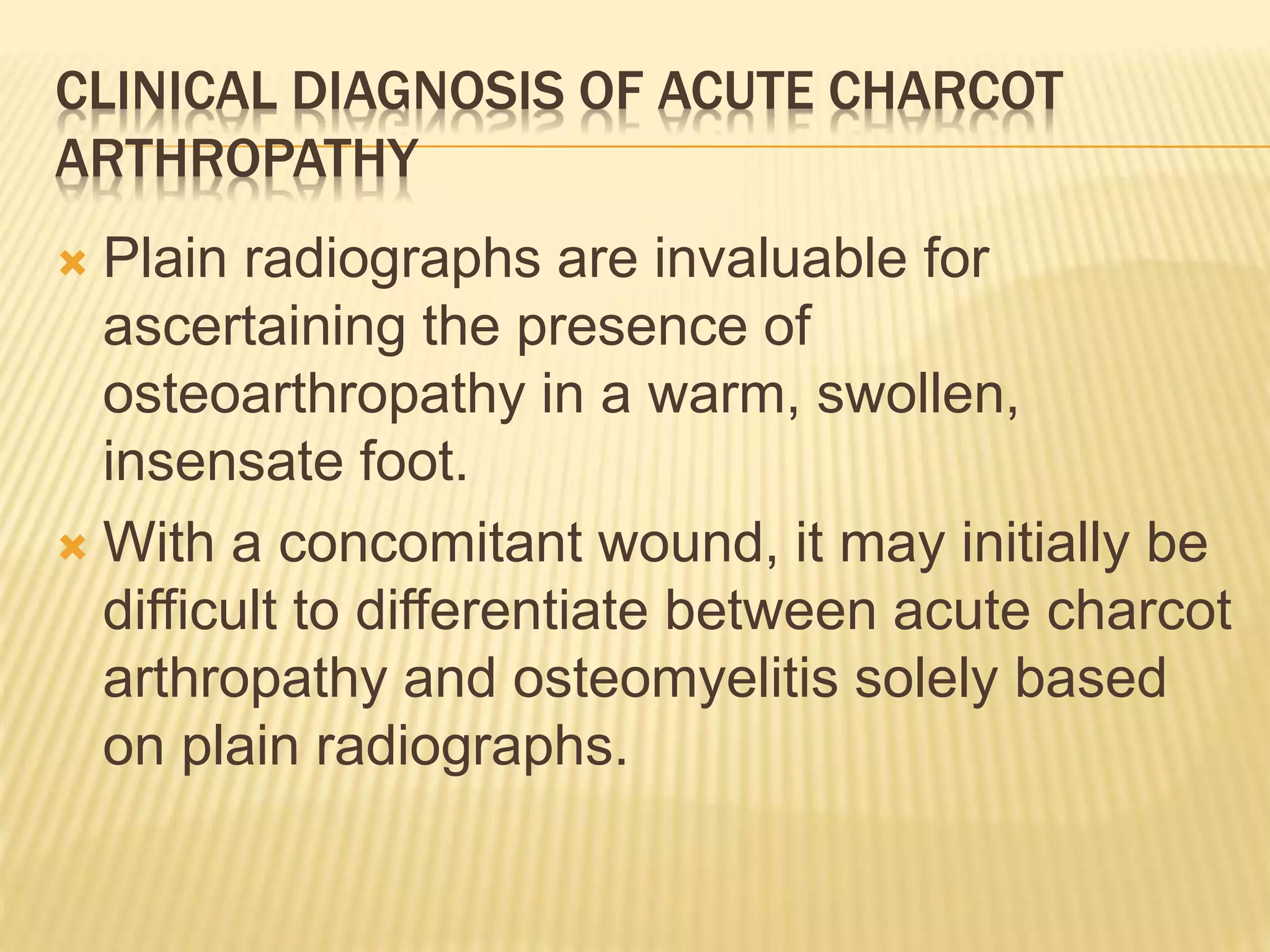 Charcot joint arthropathy and rehabilitation management | PPTX