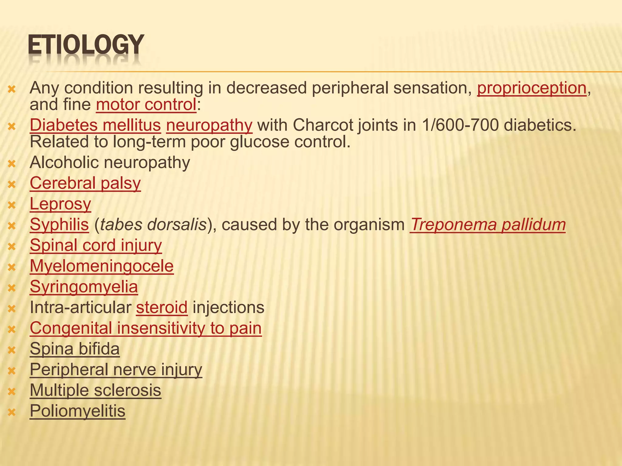 Charcot joint arthropathy and rehabilitation management | PPTX