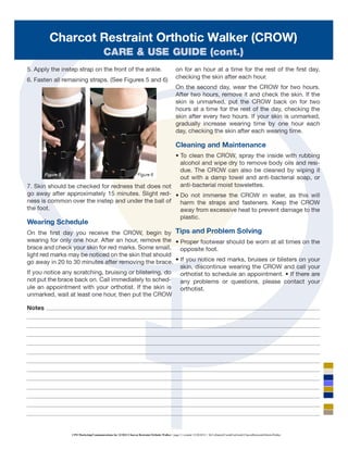 Charcot Restraint Orthotic Walker CARE AND USE GUIDE | PDF