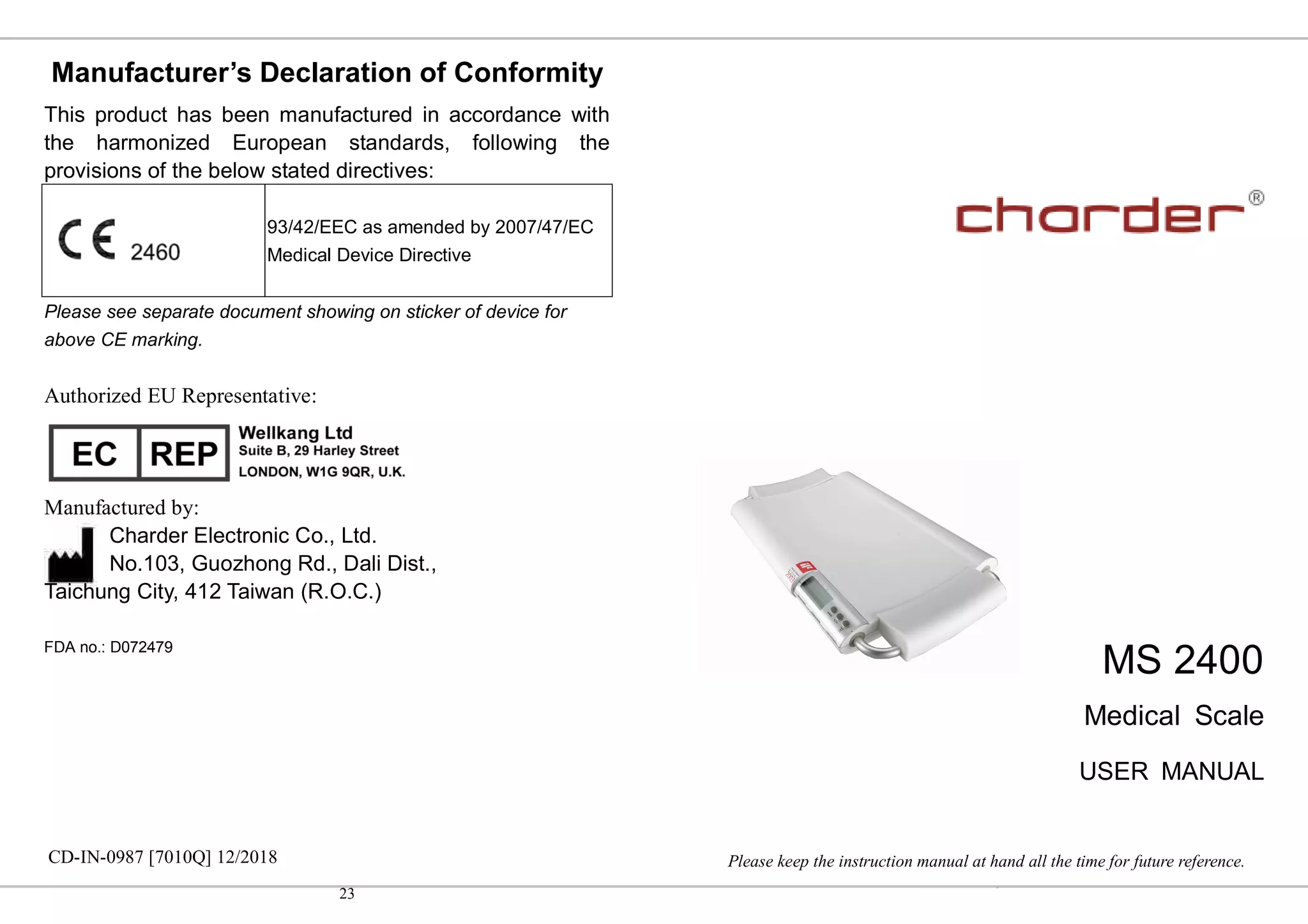Charder ms2400 | PDF