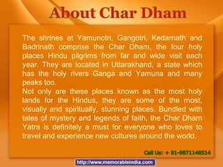 Char Dham Yatra "Memorable India" | PPT