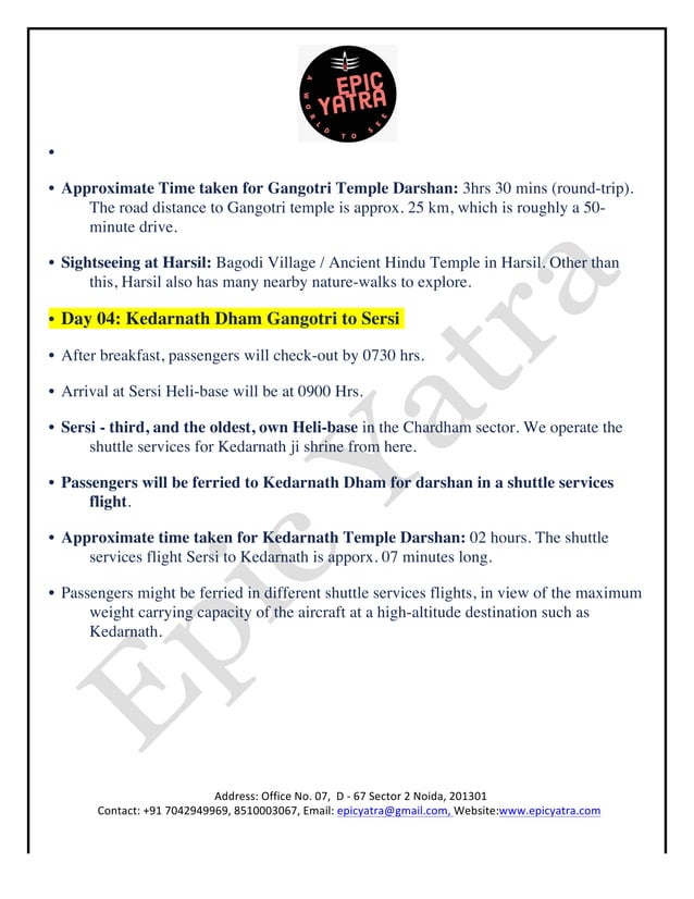 Chardham Yatra Package 5 Nights 6 Days By Helicopter (1).pdf