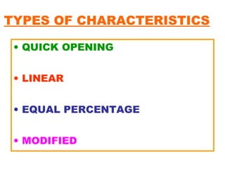 Charecterisctic of control valves | PPT