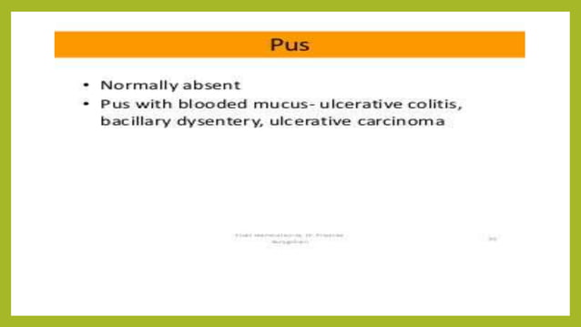 Charecteristics of feces.pptx | Digestive Disorders | Diseases and ...
