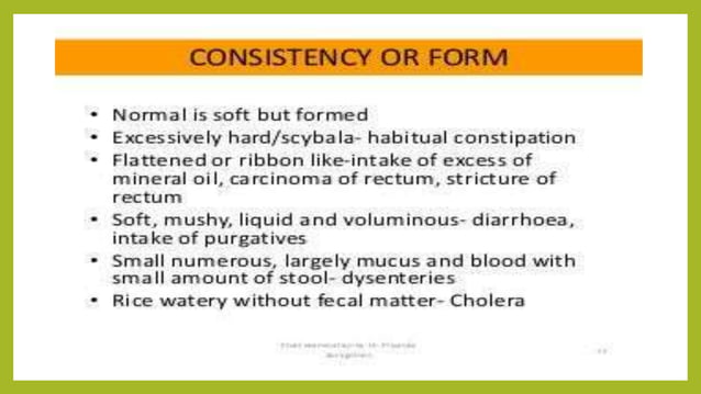 Charecteristics of feces.pptx | Digestive Disorders | Diseases and ...