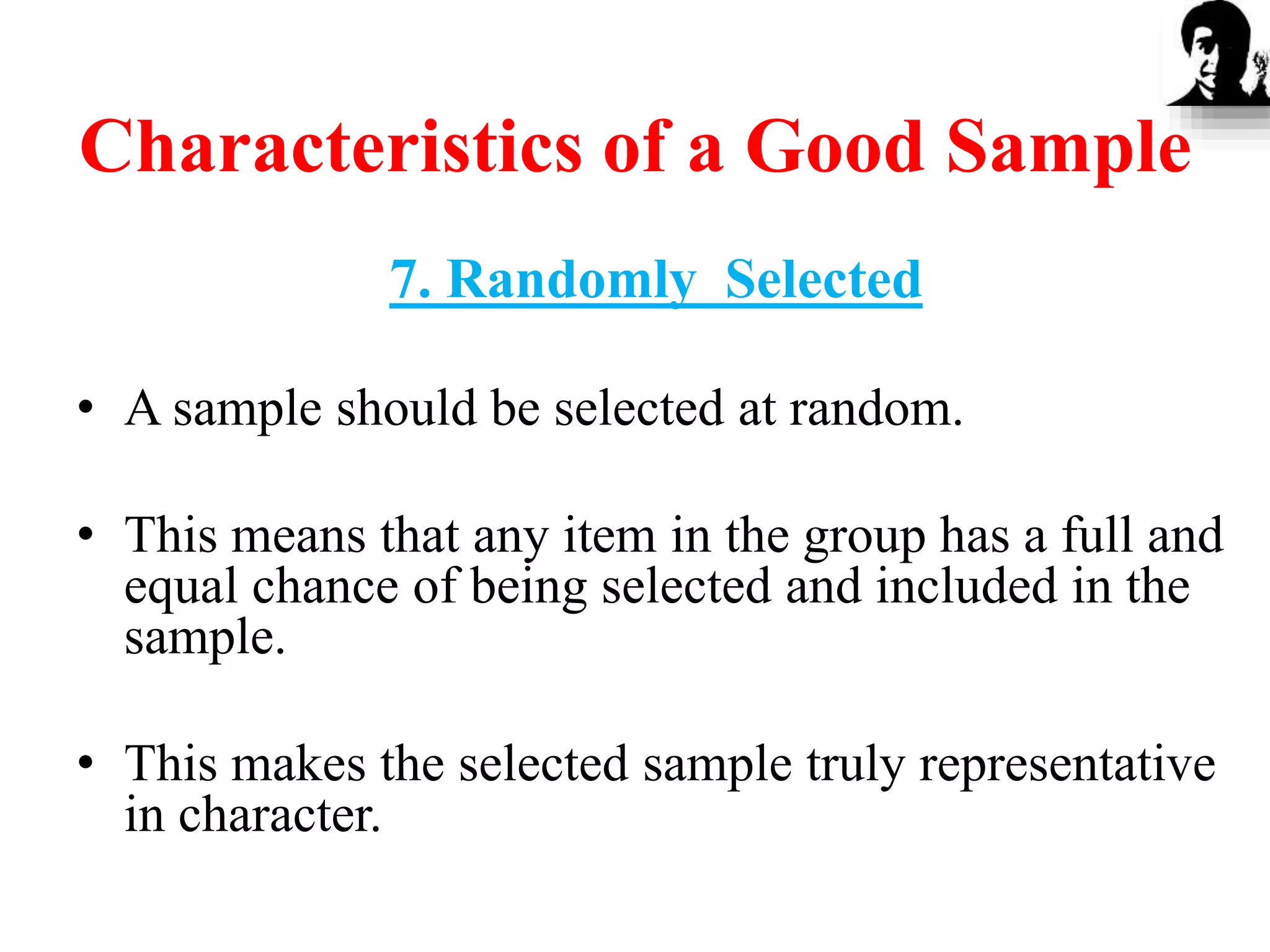 Characteristics of a Good Sample | PPTX