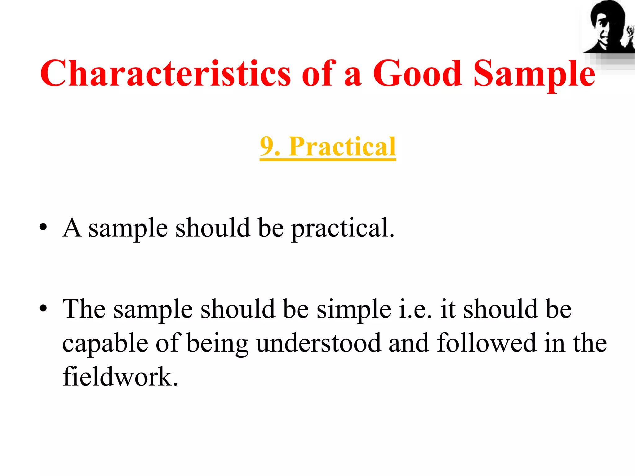 Characteristics of a Good Sample | PPTX