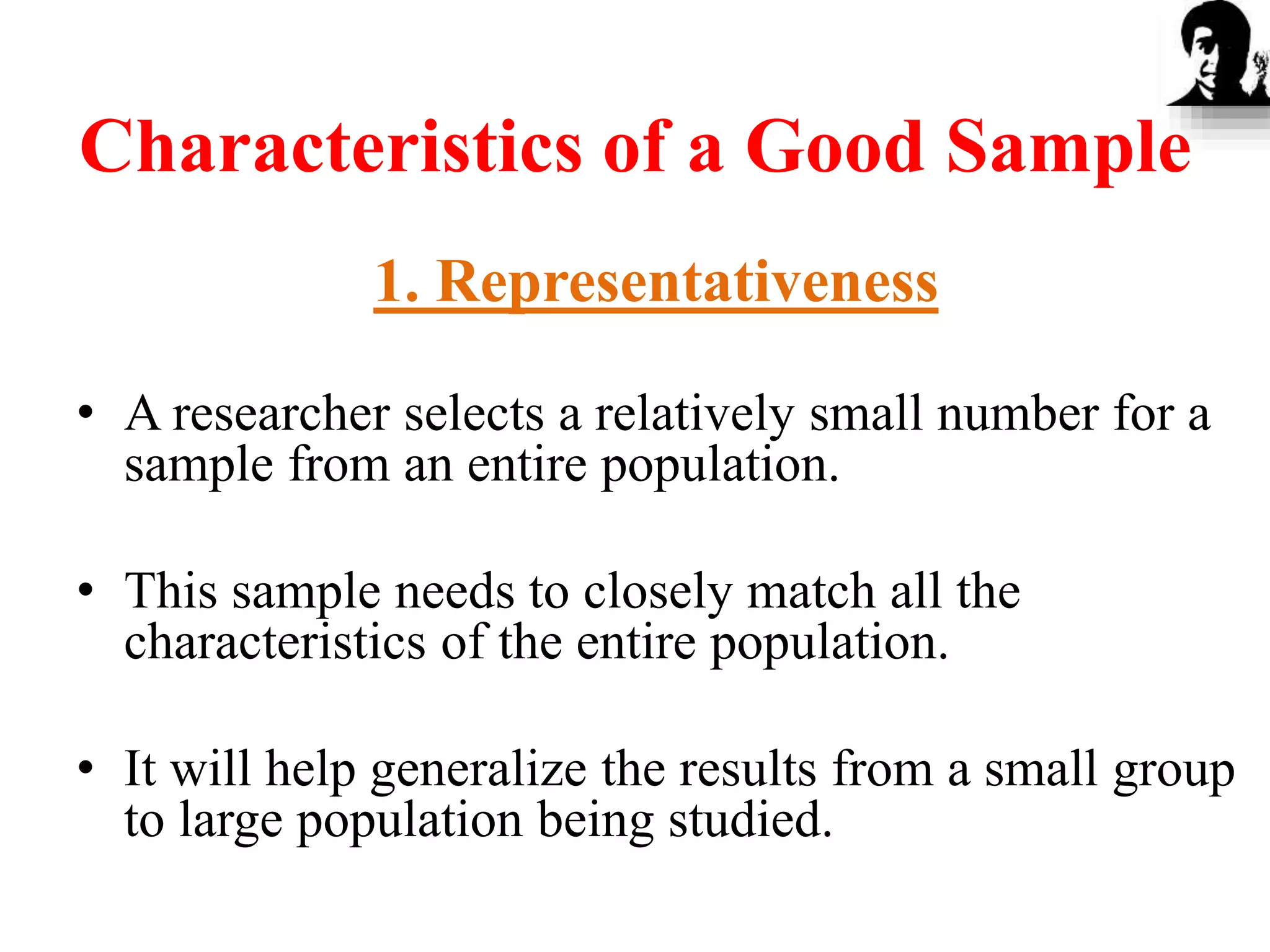Characteristics of a Good Sample | PPTX