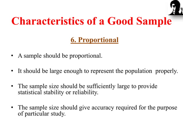Characteristics of a Good Sample | PPTX