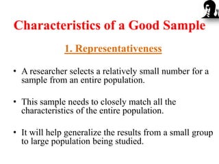 Characteristics of a Good Sample | PPTX