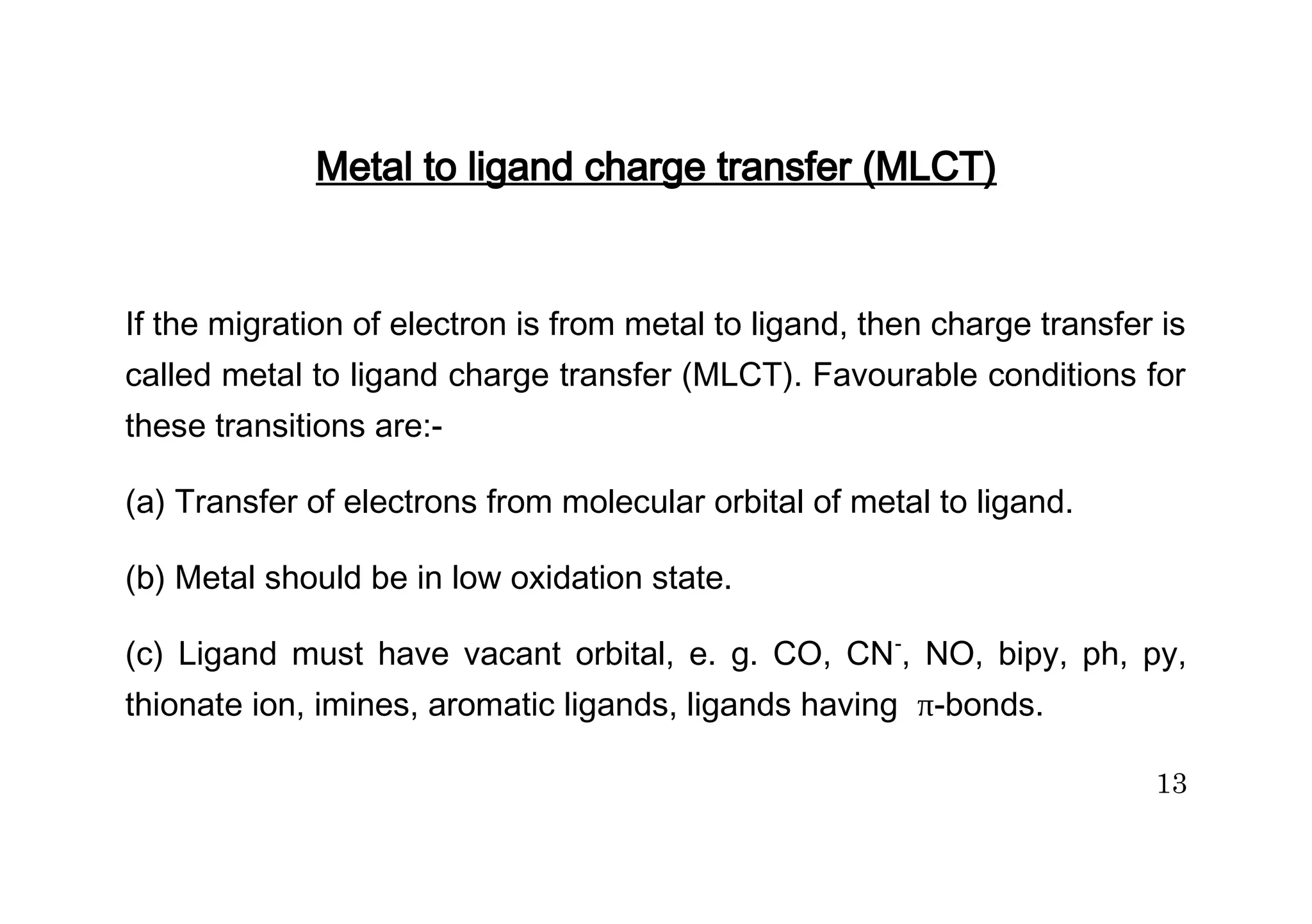 Charge-Transfer-Spectra. metal to metal, metal to ligand | PDF