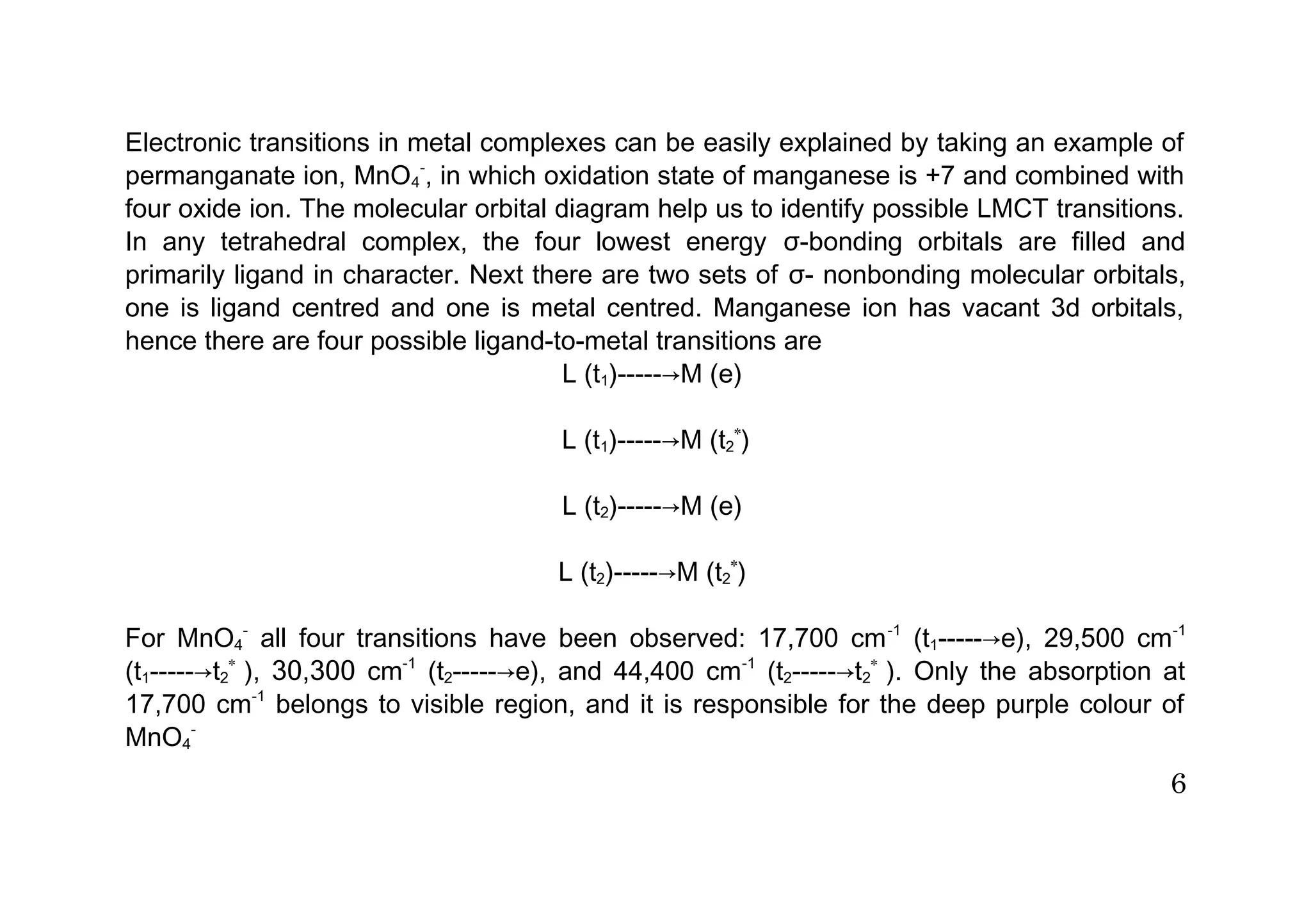 Charge-Transfer-Spectra. metal to metal, metal to ligand | PDF