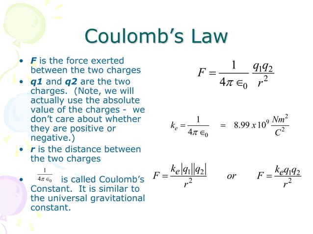 Charge and Coulombs Law.ppt | Chemistry | Science