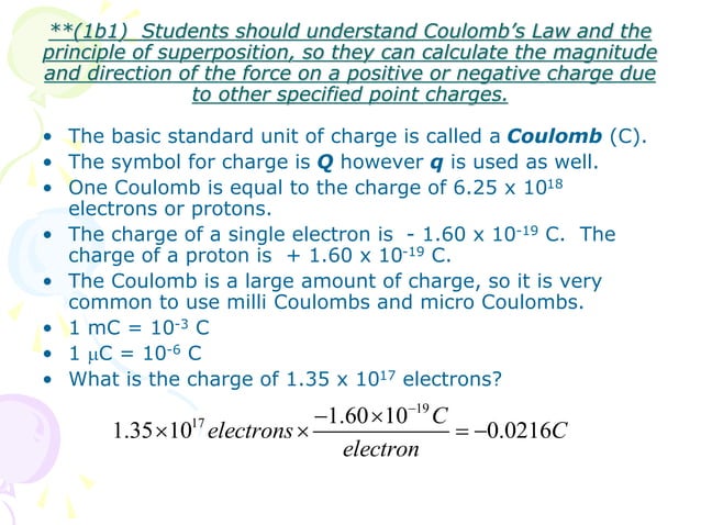 Charge and Coulombs Law.ppt | Chemistry | Science