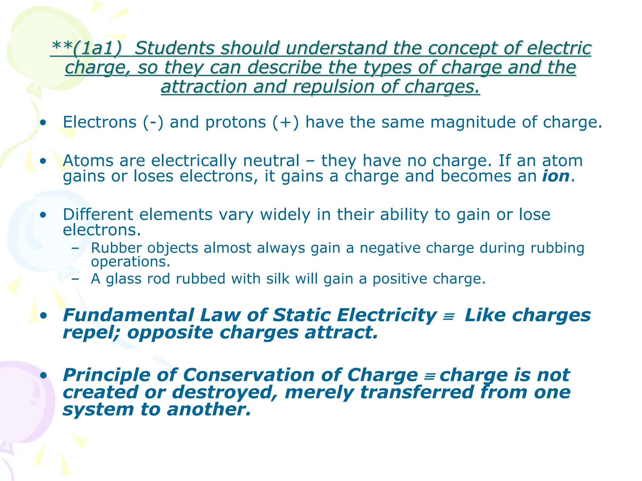 Charge and Coulombs Law.ppt | Chemistry | Science