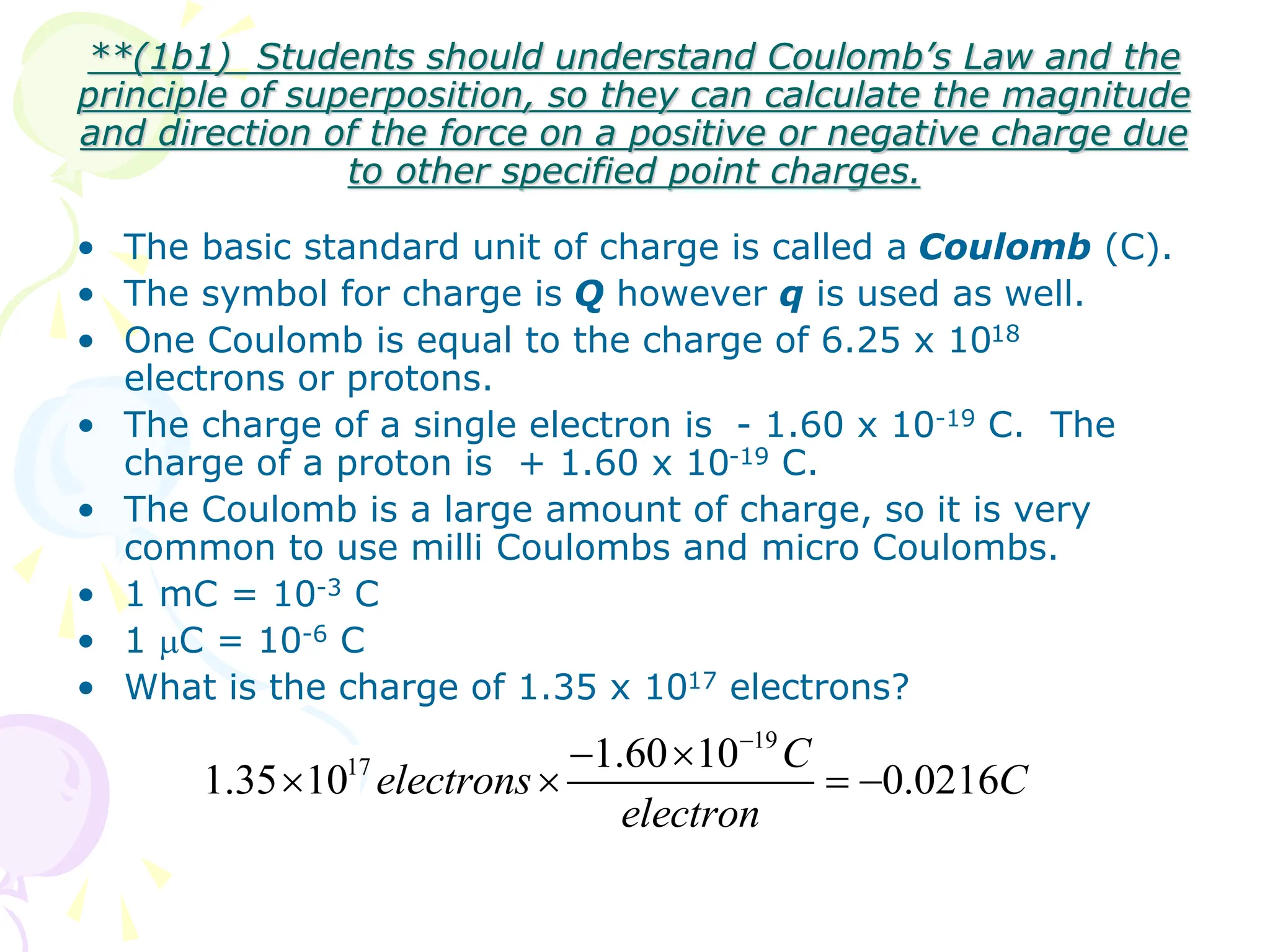 Charge and Coulombs Law.ppt | Chemistry | Science
